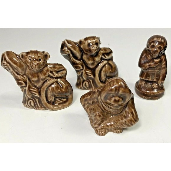 Wade Figurines | Accents | 4 Wade Brown Monkey Figurines Teacup ...